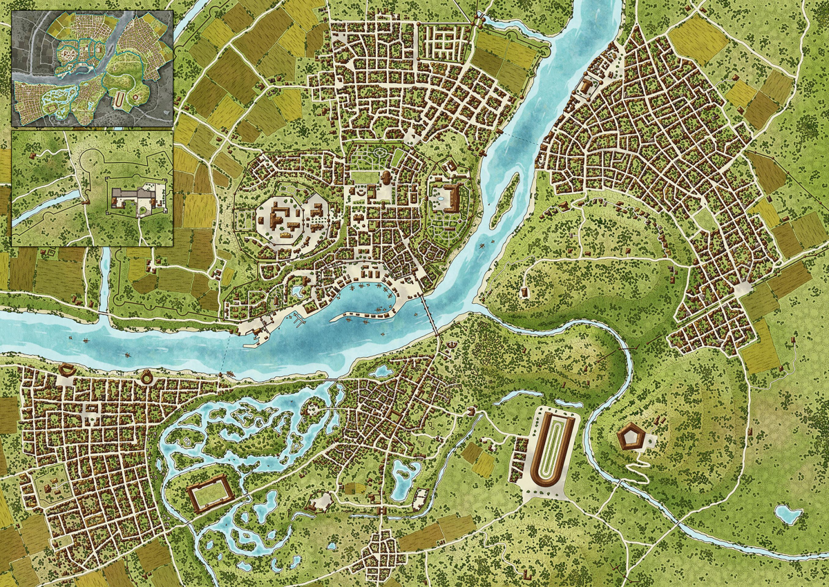 DSA Metropolen Gareth Stoffkarte von Kraken