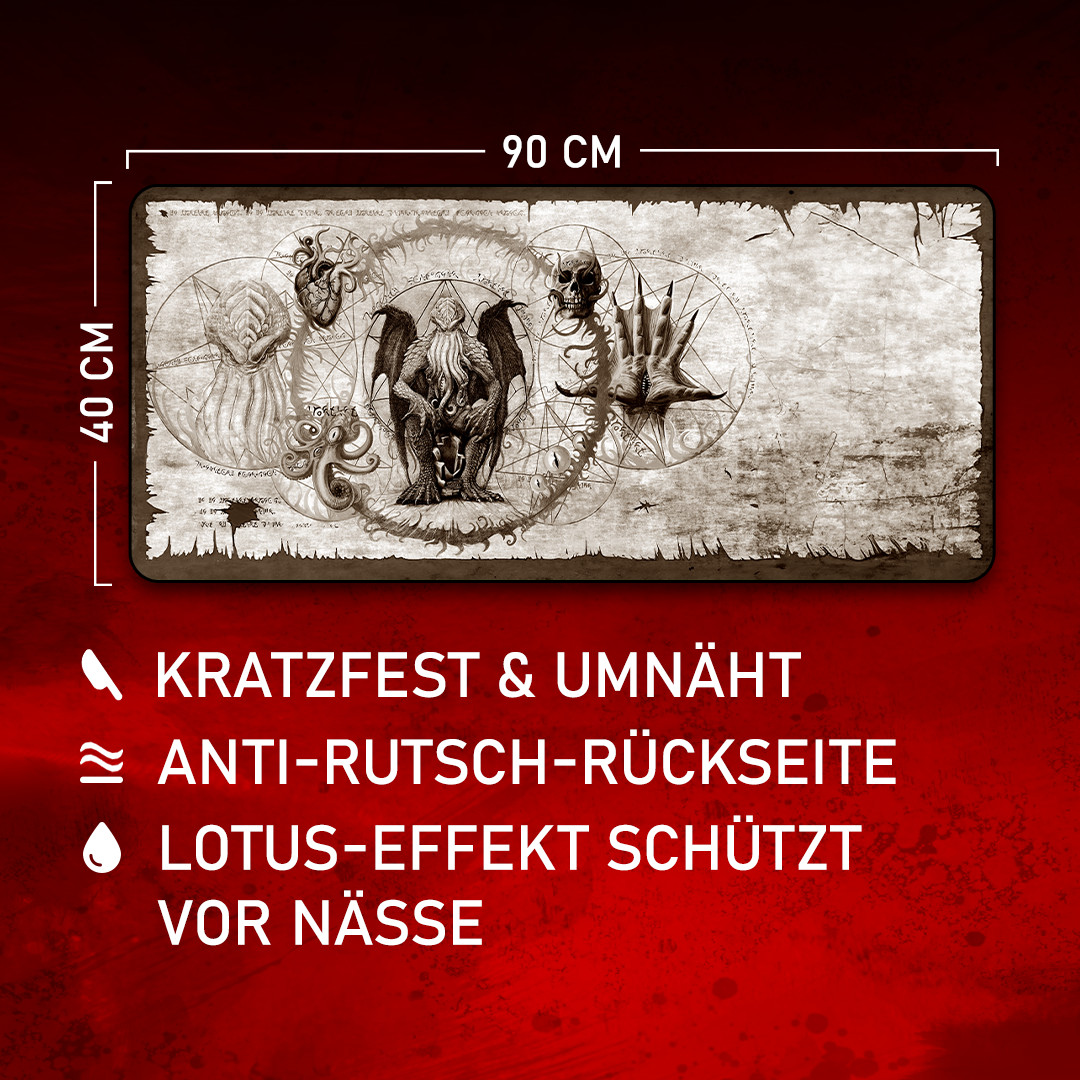Cthulhu Scroll Sepia - Gamer Mousepad von Kraken