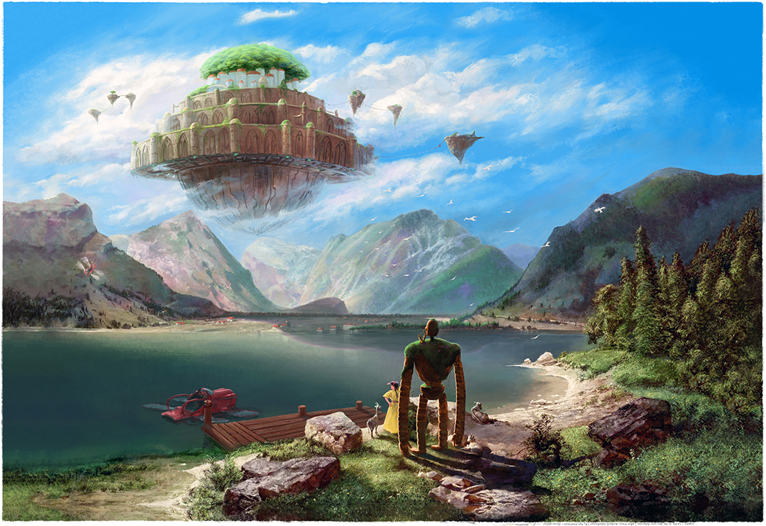 Canvas Castle in the Sky 90x60 cm by Kraken