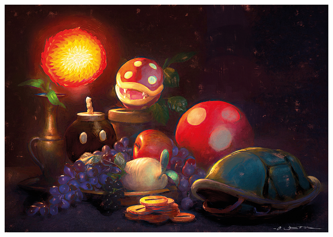 Mario Stillleben - Poster A3 von Kraken