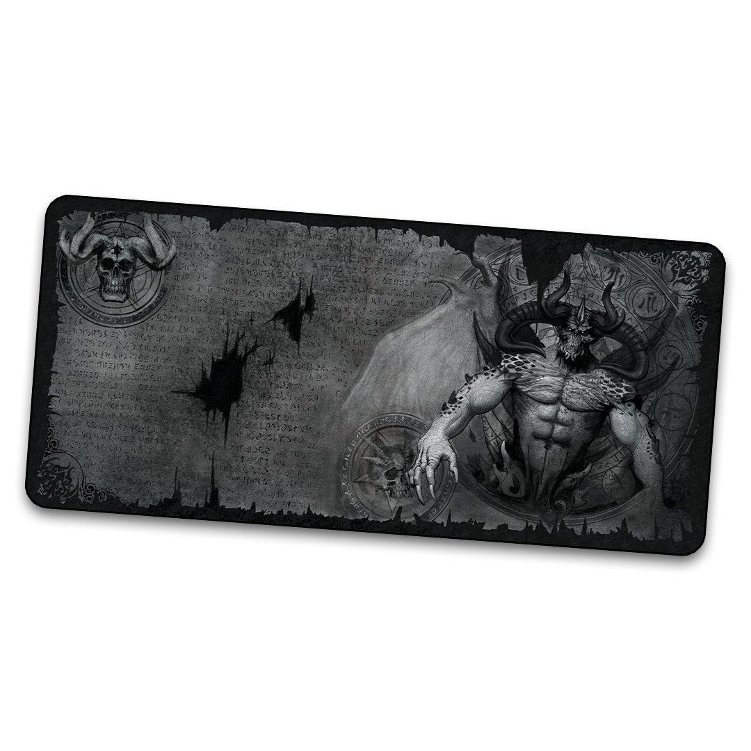 Demon Scroll Grey - Gamer Mousepad by Kraken