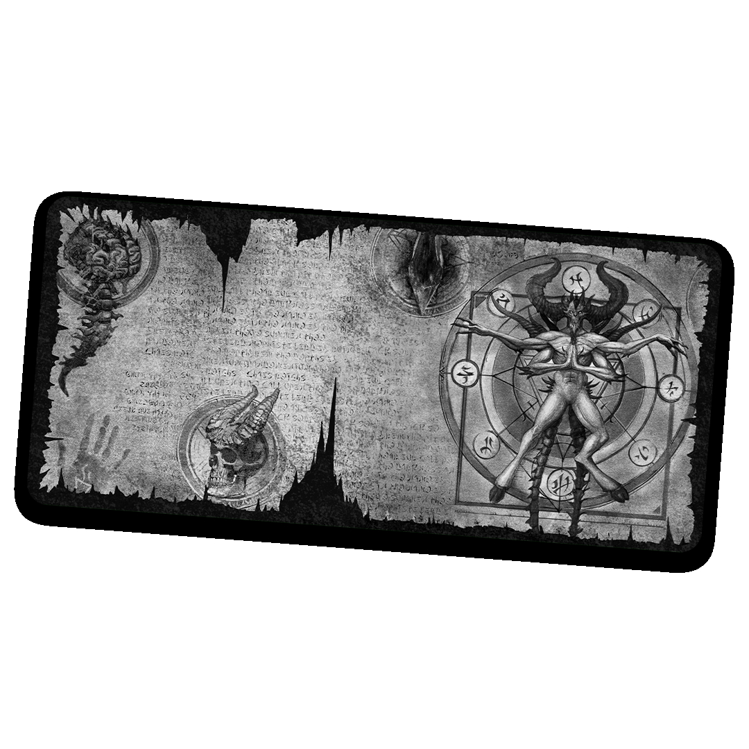 Devil Scroll Grau - Gamer Mousepad von Kraken